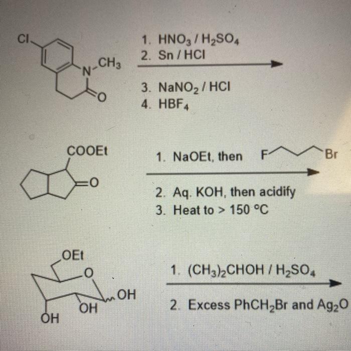 Solved CI 1. HNO3 /H2SO4 2. Sn/HCI CH3 N O 3. NaNO2 / HCI 4. | Chegg.com