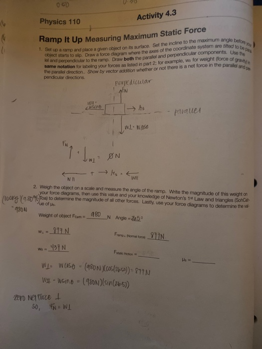 Solved Ramp It Up Measuring Maximum Static Force 1. Set up a | Chegg.com