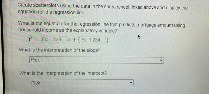 Create scatterplots using the data in the spreadsheet | Chegg.com