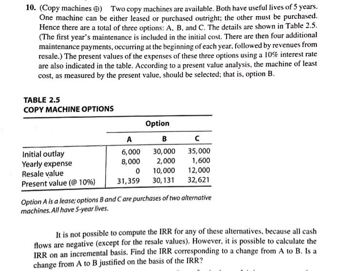 Solved 10. (Copy machines ⊕ ) Two copy machines are | Chegg.com