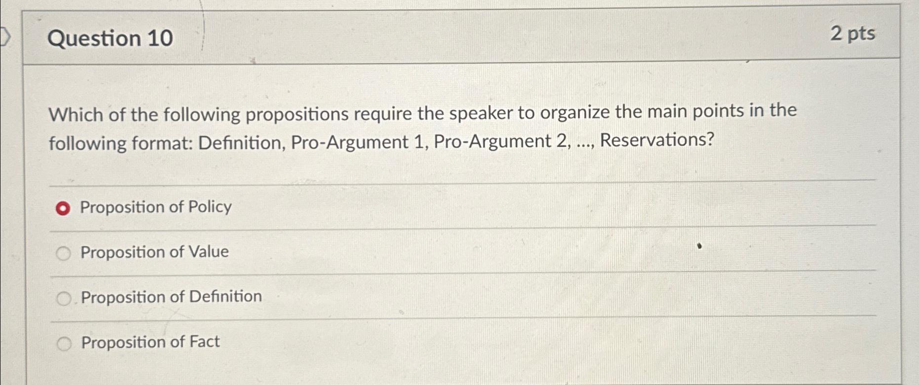 Solved Question 102 ﻿ptsWhich of the following propositions | Chegg.com