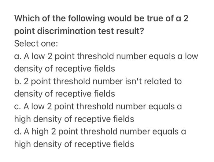 Solved Which of the following would be true of a 2 point | Chegg.com
