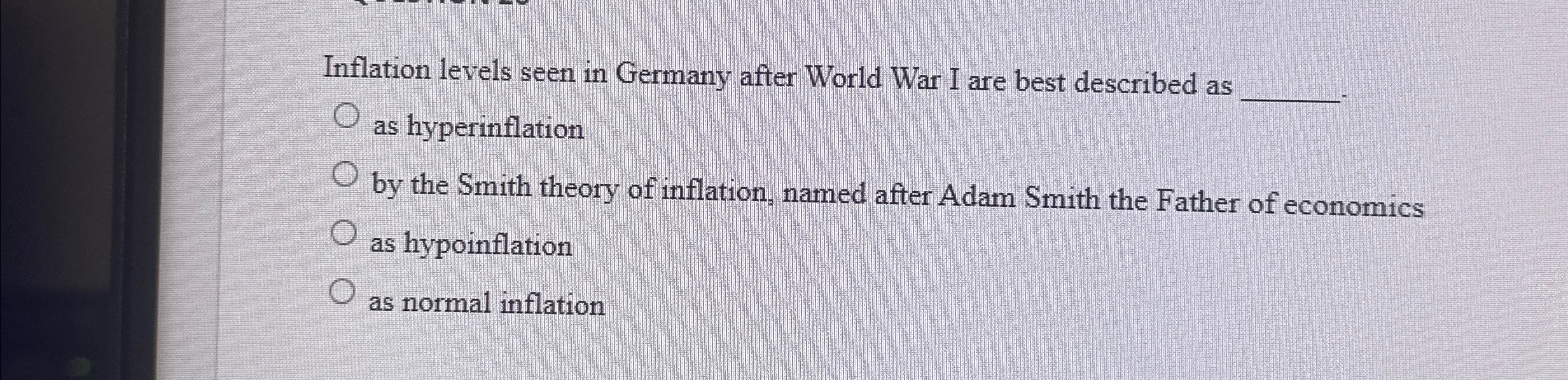 Solved Inflation levels seen in Germany after World War I | Chegg.com