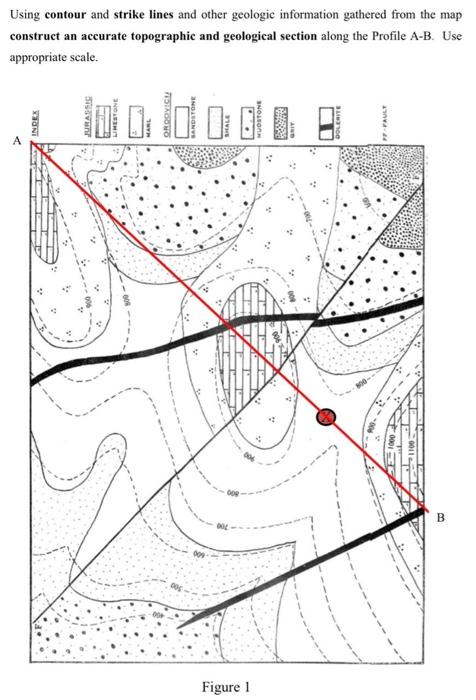 Solved Using contour and strike lines and other geologic | Chegg.com
