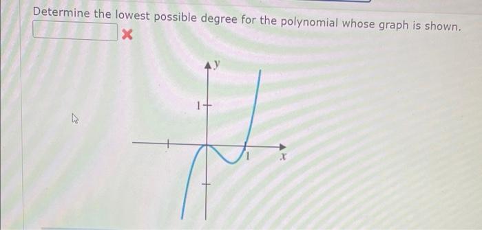 Solved Determine the lowest possible degree for the | Chegg.com