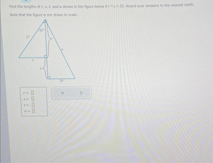 Solved Find the lengths of r,s,t, and u shown in the figure | Chegg.com