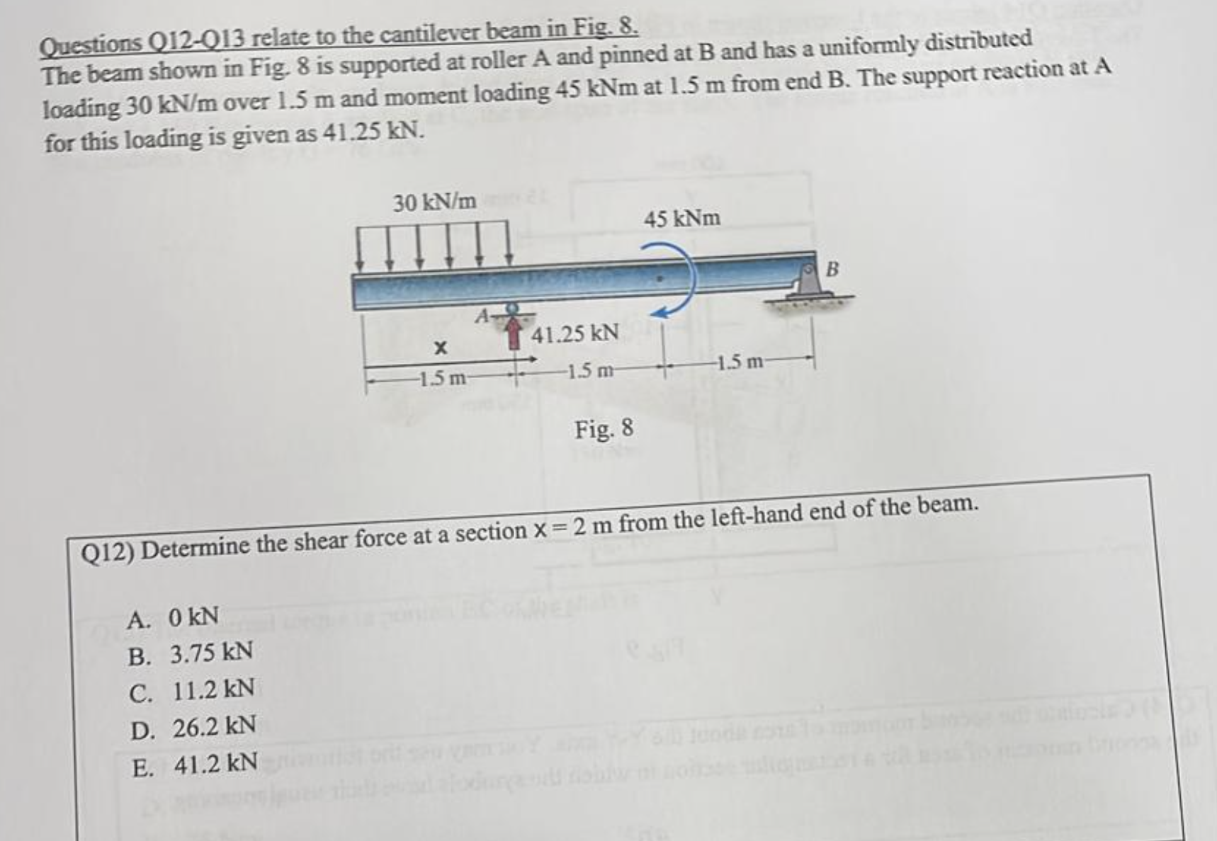 Solved Questions Q12-Q13 ﻿relate to the cantilever beam in | Chegg.com