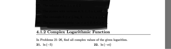 Solved her with me 4.1.2 Complex Logarithmic Function In | Chegg.com