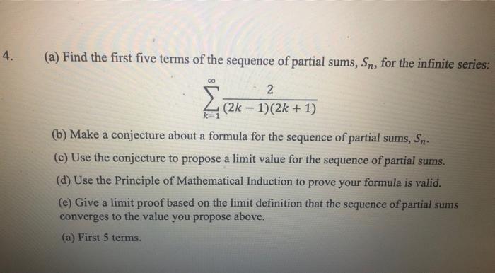 Solved (a) Find the first five terms of the sequence of | Chegg.com