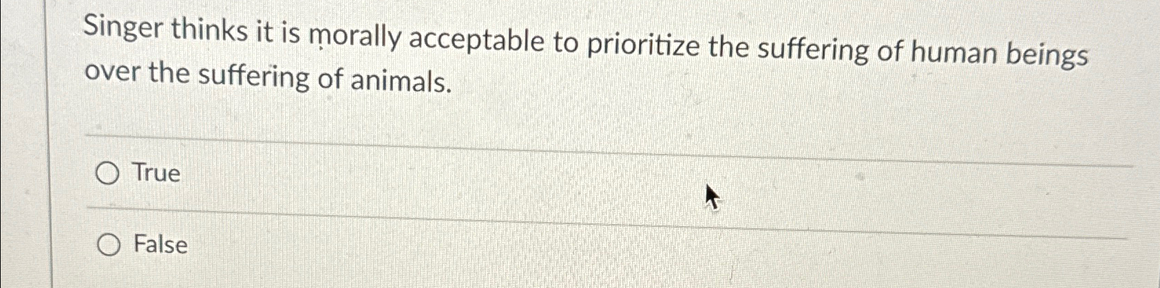 Solved Singer thinks it is morally acceptable to prioritize | Chegg.com