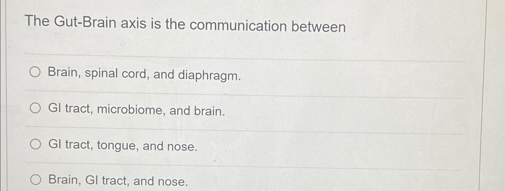 Solved The Gut-Brain axis is the communication betweenBrain, | Chegg.com