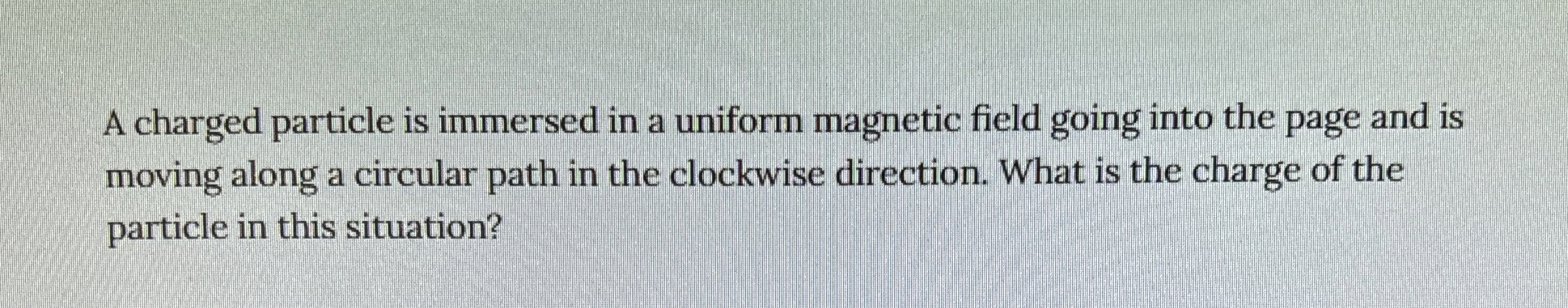 Solved A charged particle is immersed in a uniform magnetic | Chegg.com