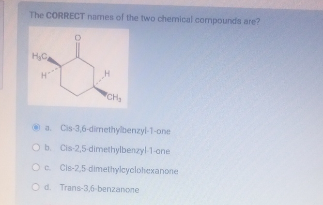 Solved The CORRECT names of the two chemical compounds | Chegg.com
