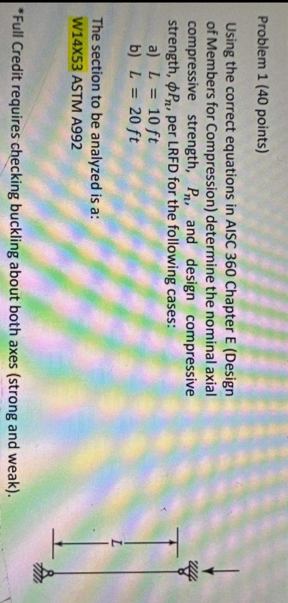 Solved Problem 1 (40 ﻿points)Using the correct equations in | Chegg.com