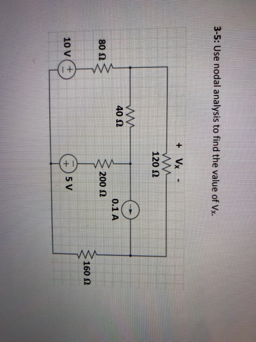 Solved 3-5: Use nodal analysis to find the value of Vx. Vx - | Chegg.com