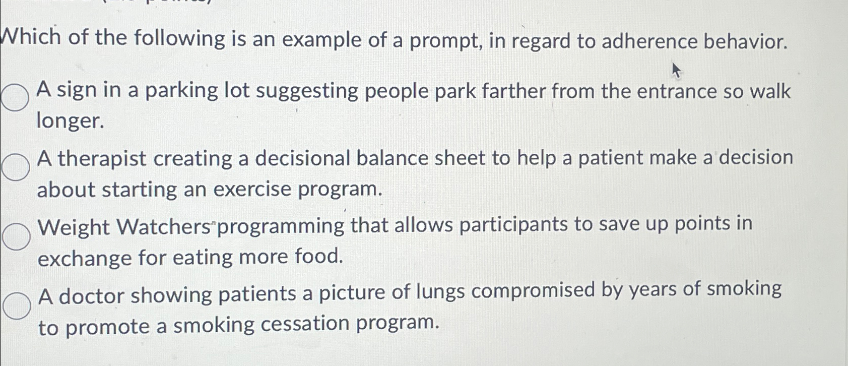 Solved Which of the following is an example of a prompt, in | Chegg.com