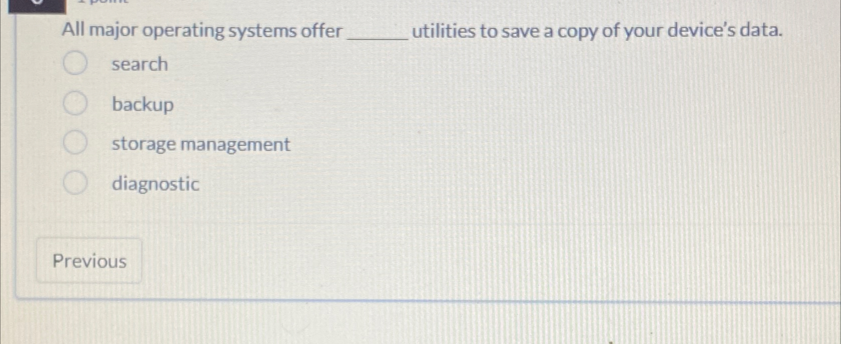 Solved All major operating systems offer utilities to save a | Chegg.com