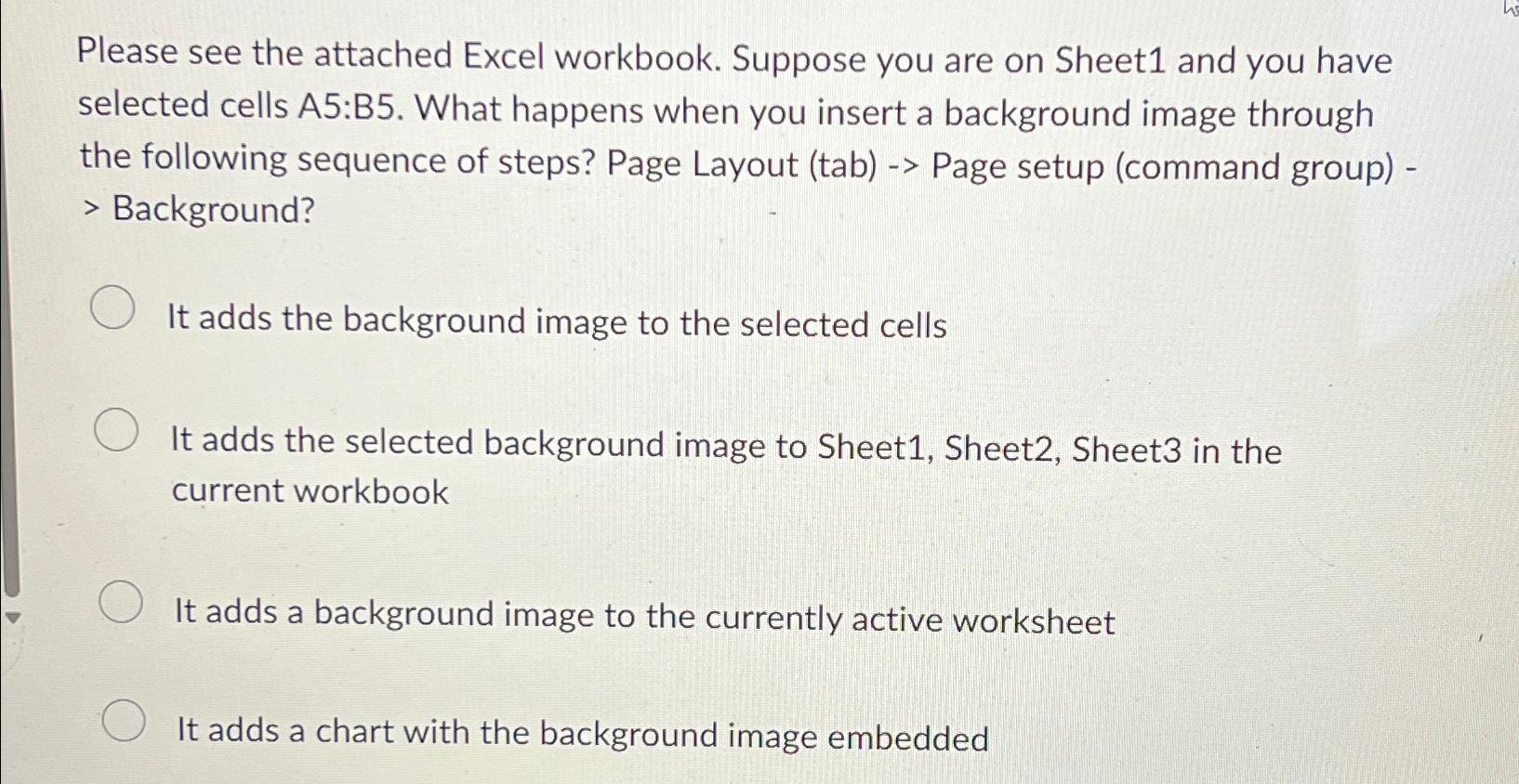 Solved Please see the attached Excel workbook. Suppose you | Chegg.com