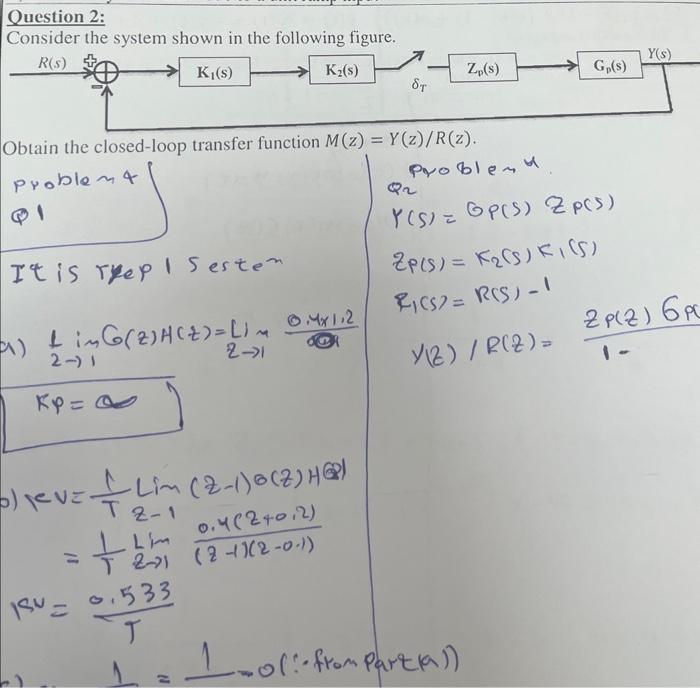 Solved Question 2: Consider the svstem shown in the | Chegg.com Solved Question 2: Consider the svstem shown in the | Chegg.com