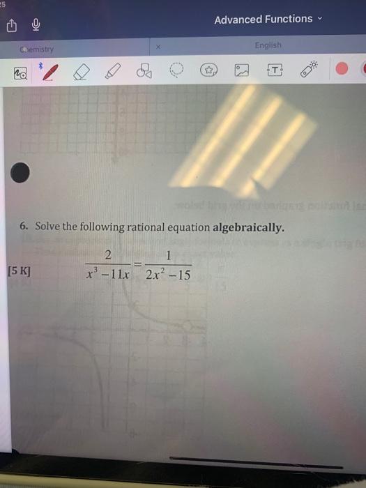 Solved 6. Solve the following rational equation | Chegg.com