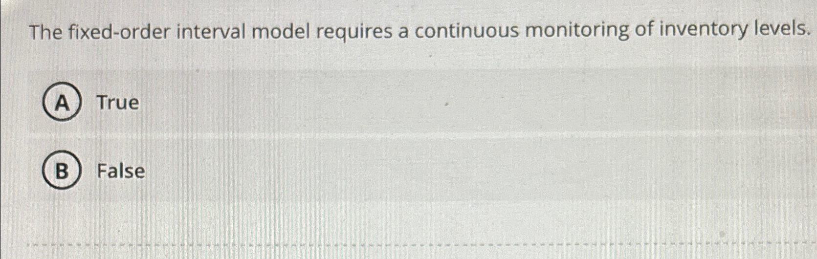 Solved The fixed-order interval model requires a continuous | Chegg.com