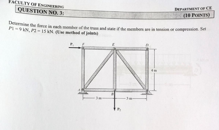 Solved FACULTY OF ENGINEERINGQUESTION NO. 3:DEPARTMENT OF | Chegg.com