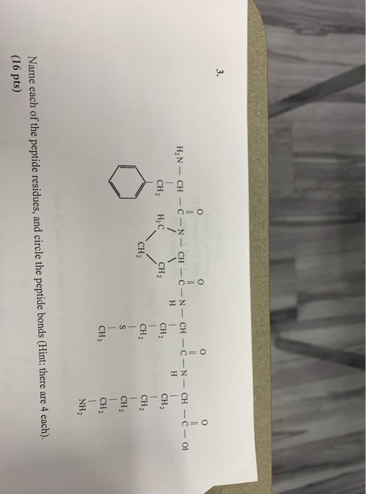 Solved HN - CH - CÔN – CH - C-N - CH - C-N- CH – C - OF H | Chegg.com