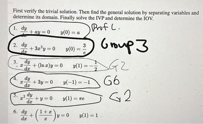 Solved First verify the trivial solution. Then find the | Chegg.com