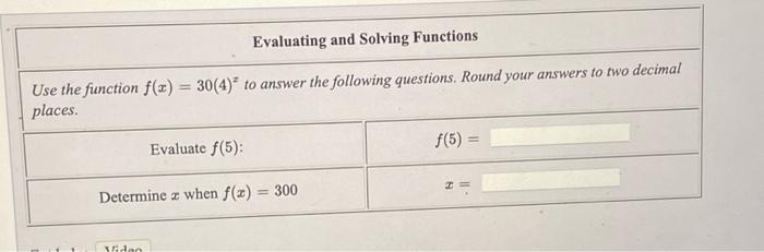 Solved Evaluating and Solving Functions Use the function | Chegg.com