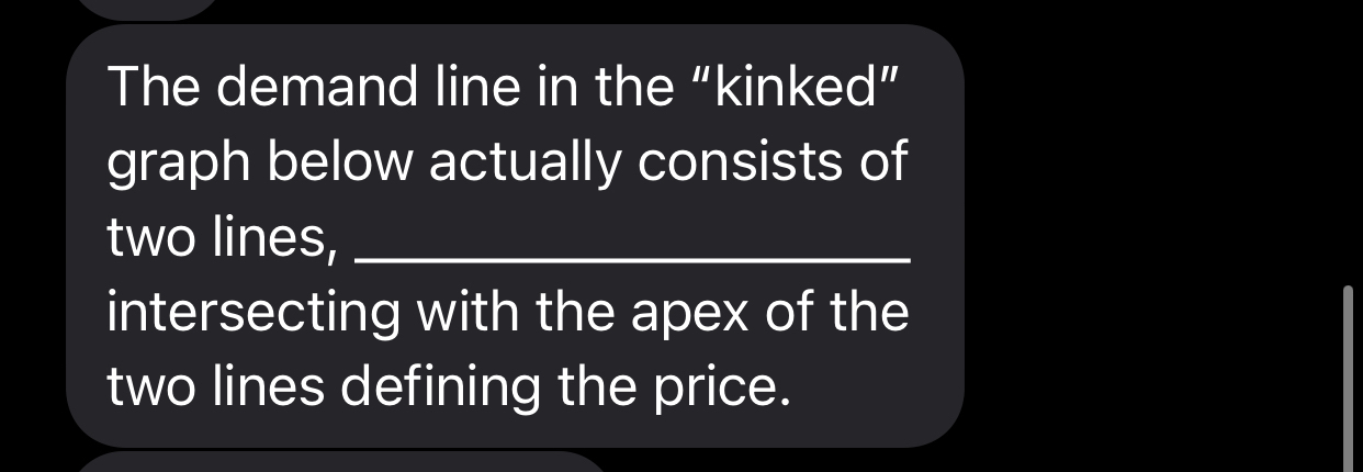 Solved The demand line in the "kinked" graph below actually | Chegg.com