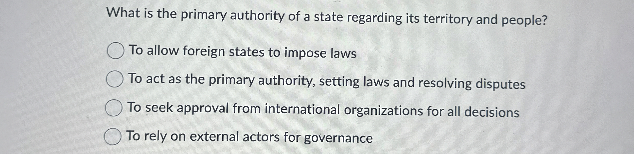 Solved What is the primary authority of a state regarding | Chegg.com