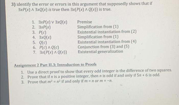 Solved 3) Identify the error or errors in this argument that | Chegg.com