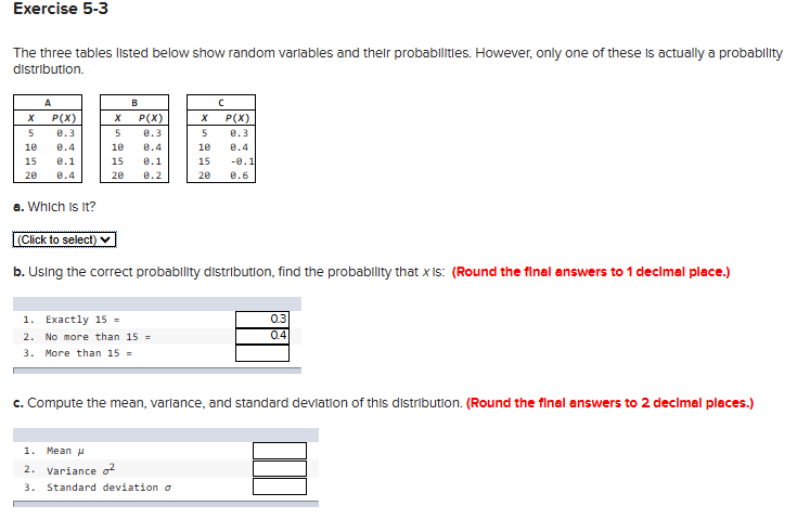 Solved 10pointseBookAskPrintReferencesItem 1Exercise 5-3The | Chegg.com