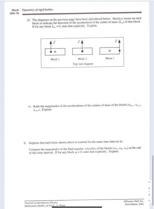 Solved DYNAMICS OF RIGID BODIES Name Mech HW-69 2. Three | Chegg.com