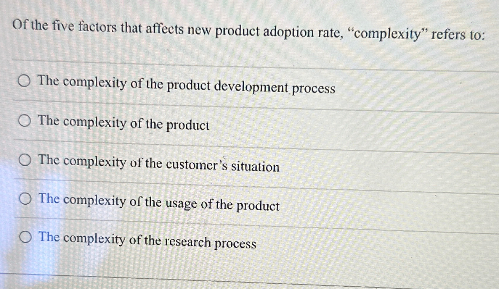 Solved Of the five factors that affects new product adoption | Chegg.com
