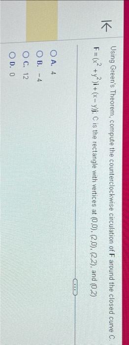 Solved Using Green's Theorem, compute the counterclockwise | Chegg.com