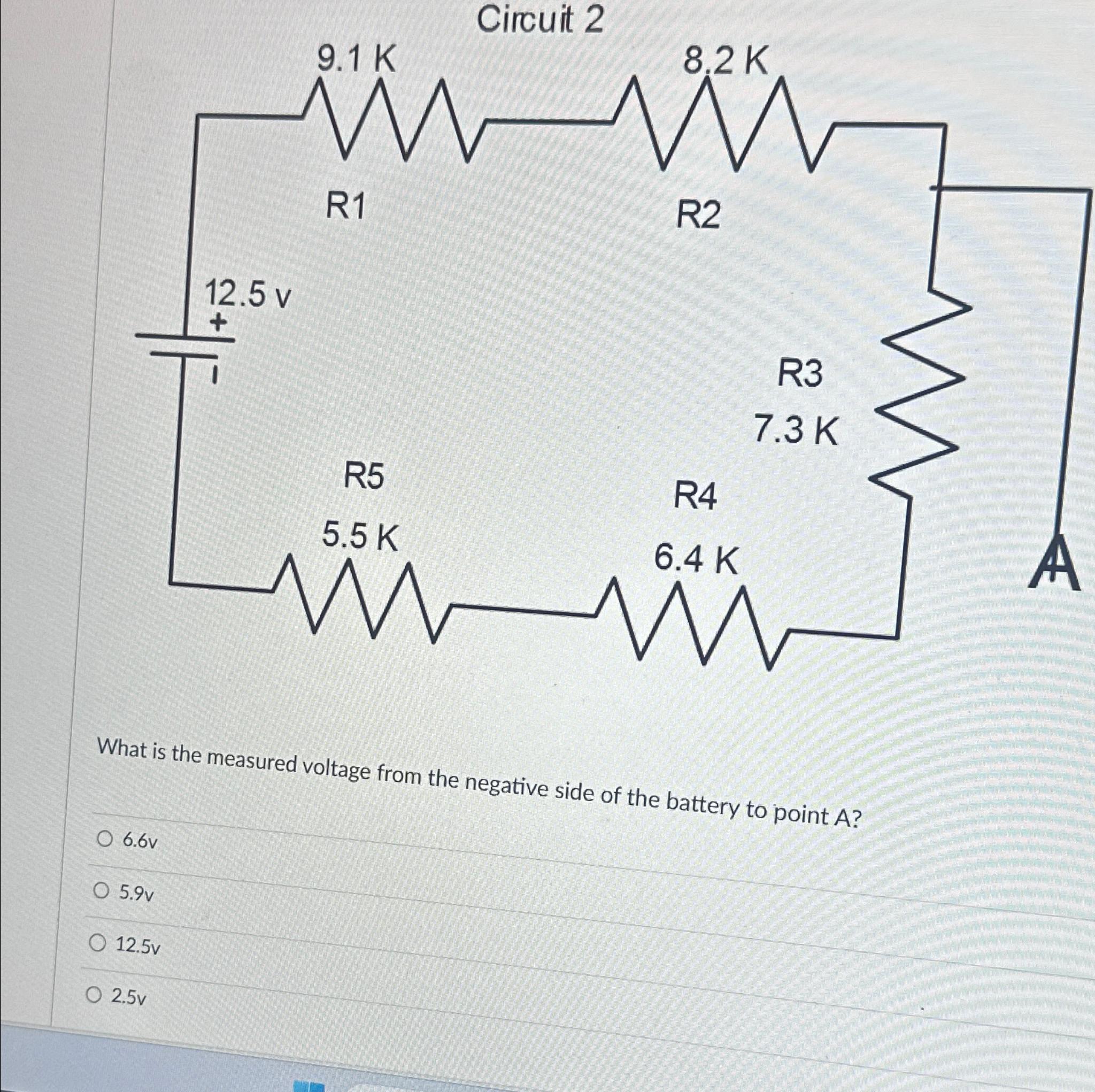Solved What is the measured voltage from the negative side | Chegg.com