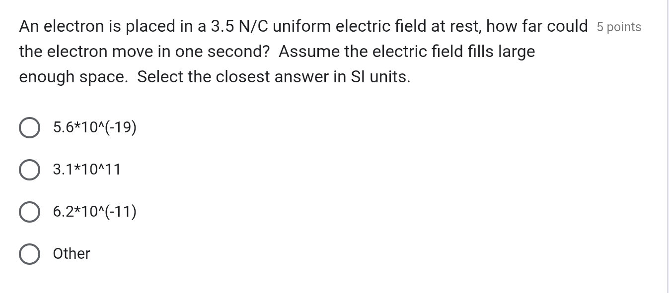 Solved An electron is placed in a 3.5NC ﻿uniform electric | Chegg.com
