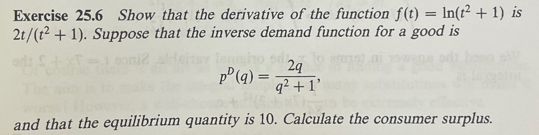 Solved Exercise 25.6 ﻿Show that the derivative of the | Chegg.com