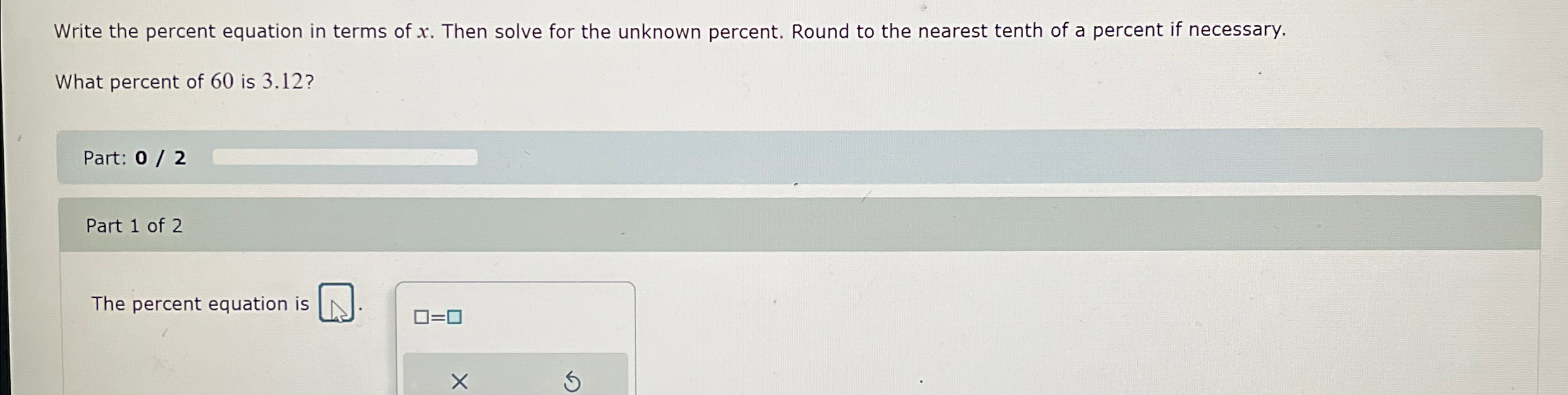 Solved Write the percent equation in terms of x. ﻿Then solve | Chegg.com