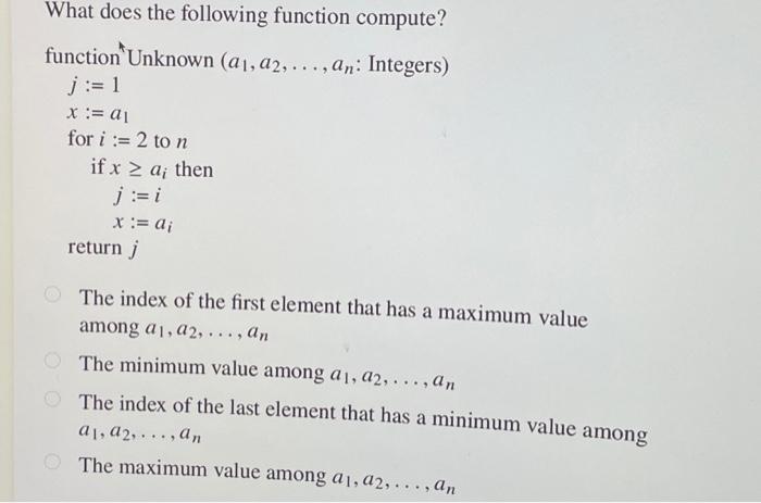 Solved What does the following function compute? function | Chegg.com