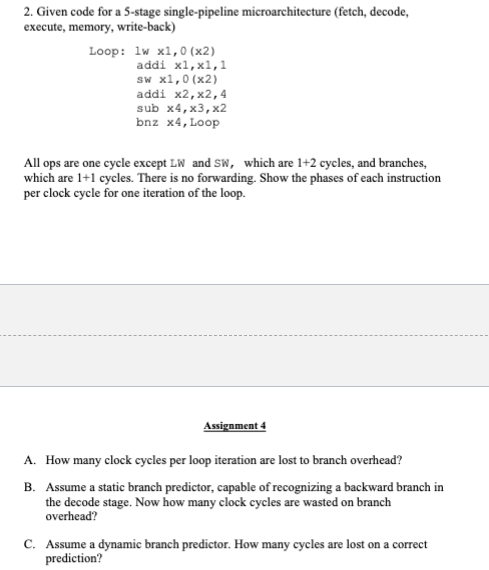 Solved \Given code for a 5-stage single-pipeline | Chegg.com