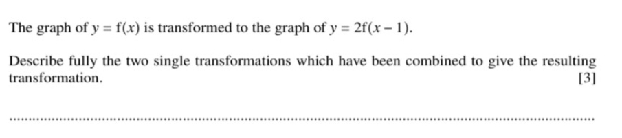 Solved The graph ofy = ﻿f(r) ﻿is transformed to the graph of | Chegg.com