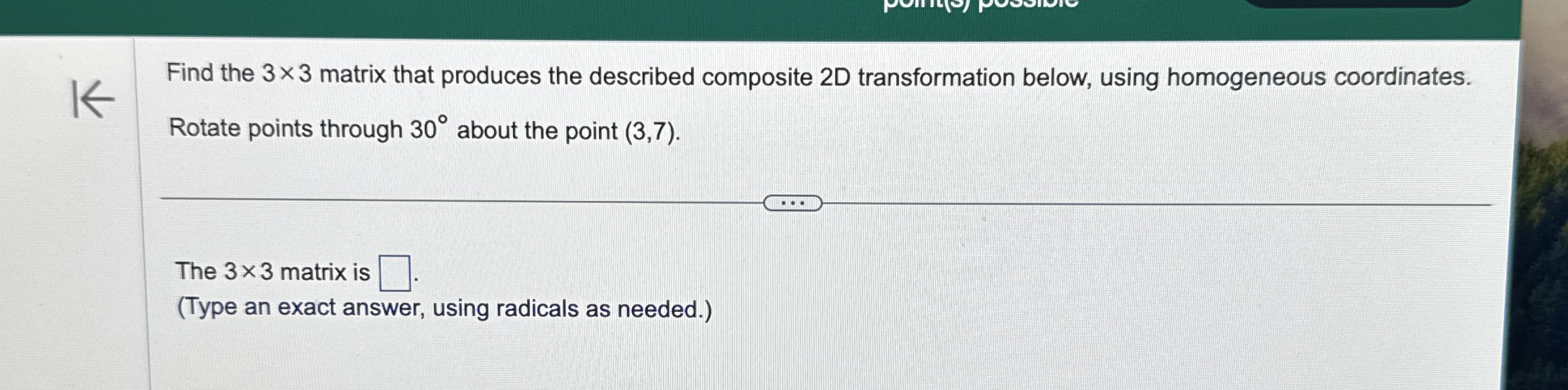 Solved Find the 3×3 ﻿matrix that produces the described | Chegg.com