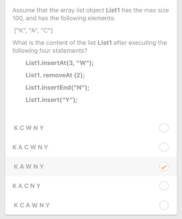 Solved Assume that the array list object List1 has the max | Chegg.com