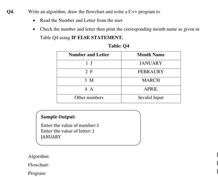 Solved Q4 Write An Algorithm Draw The Flowchart And Write 0018