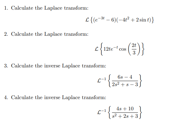 Solved Calculate the Laplace | Chegg.com