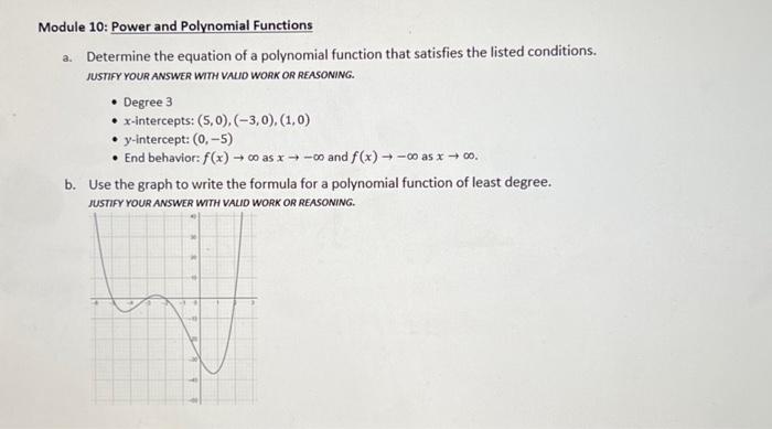 Solved Module 10: Power and Polynomial Functions a. | Chegg.com