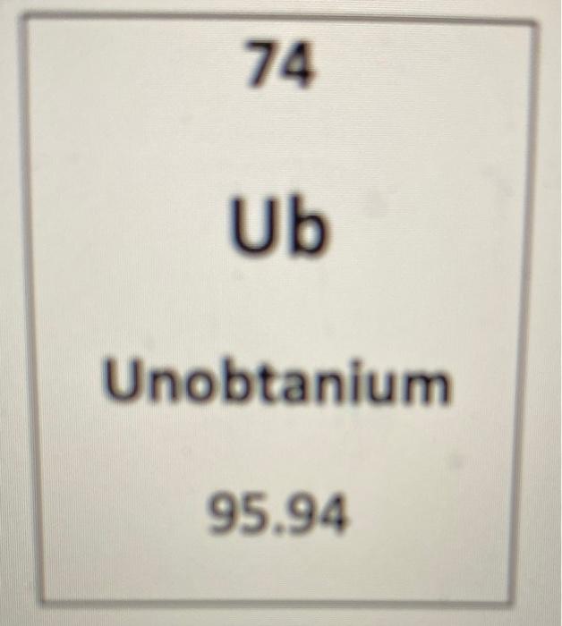 Solved The (fictitious) element Unobtainium can be easily | Chegg.com