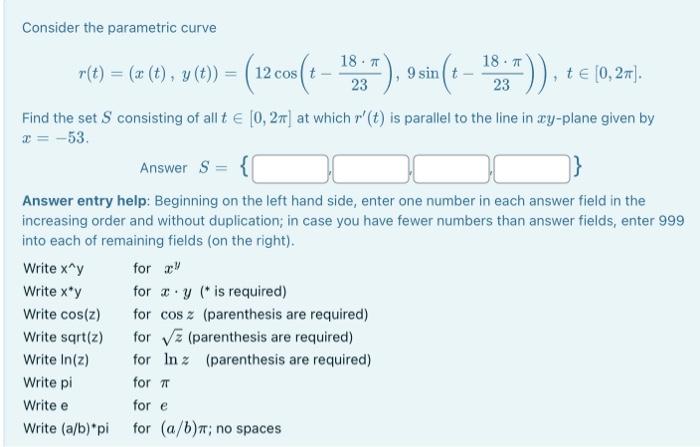 Solved Consider the parametric curve | Chegg.com